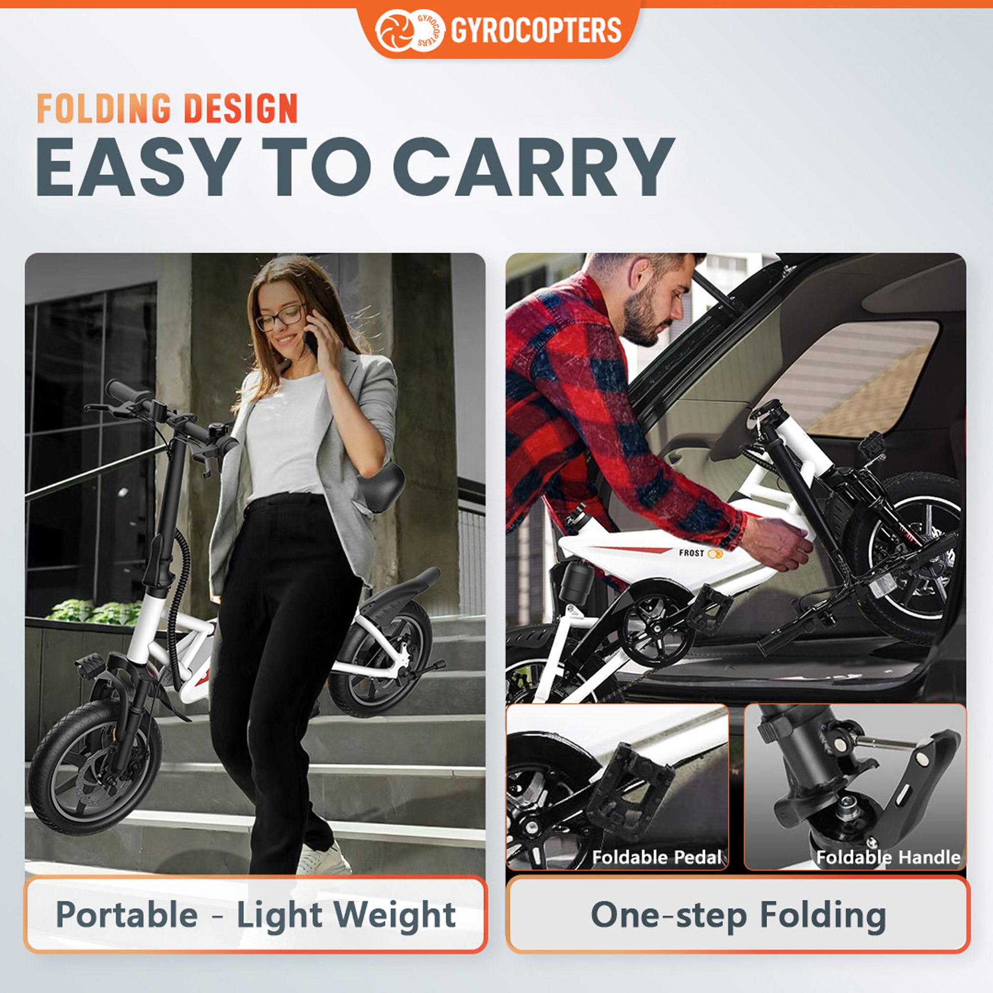 Re-certified Gyrocopters Frost Electric Bike for Adults & Teens | UL28 ...