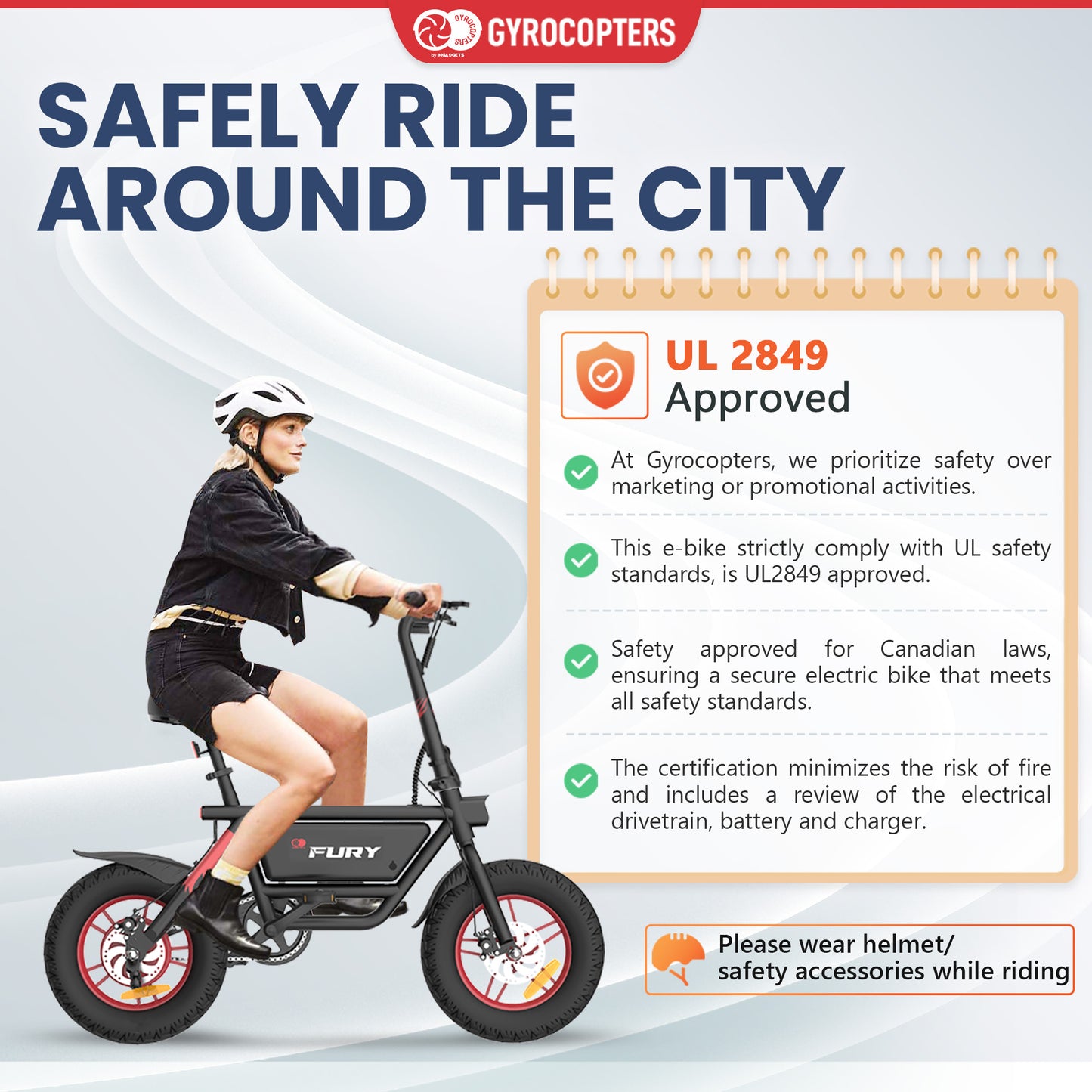 Gyrocopters Fury Fat Tire Electric Bike, up to 58km (36 mi ) PAS range ...