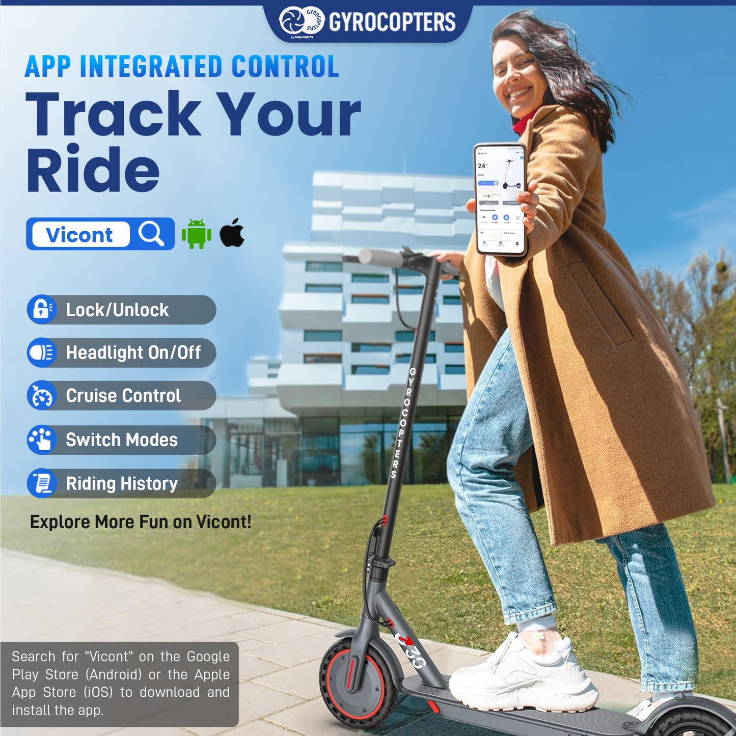 Gyrocopters J30 Electric Scooter (2025 Model) for Adults & Teens with – IMGadgets