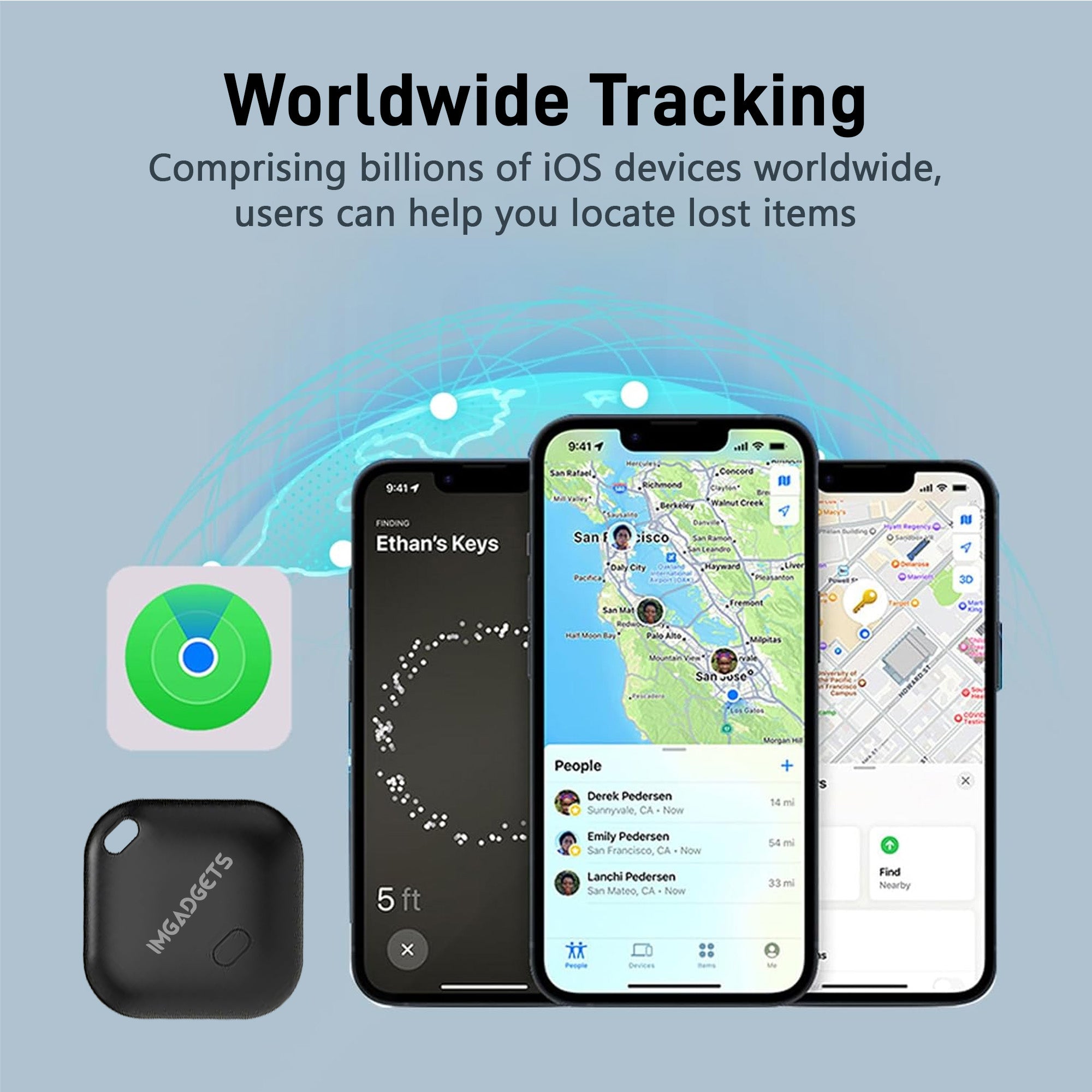 IMGadgets Smart World Tag | Compatible with Apple Find My (iOS Only)