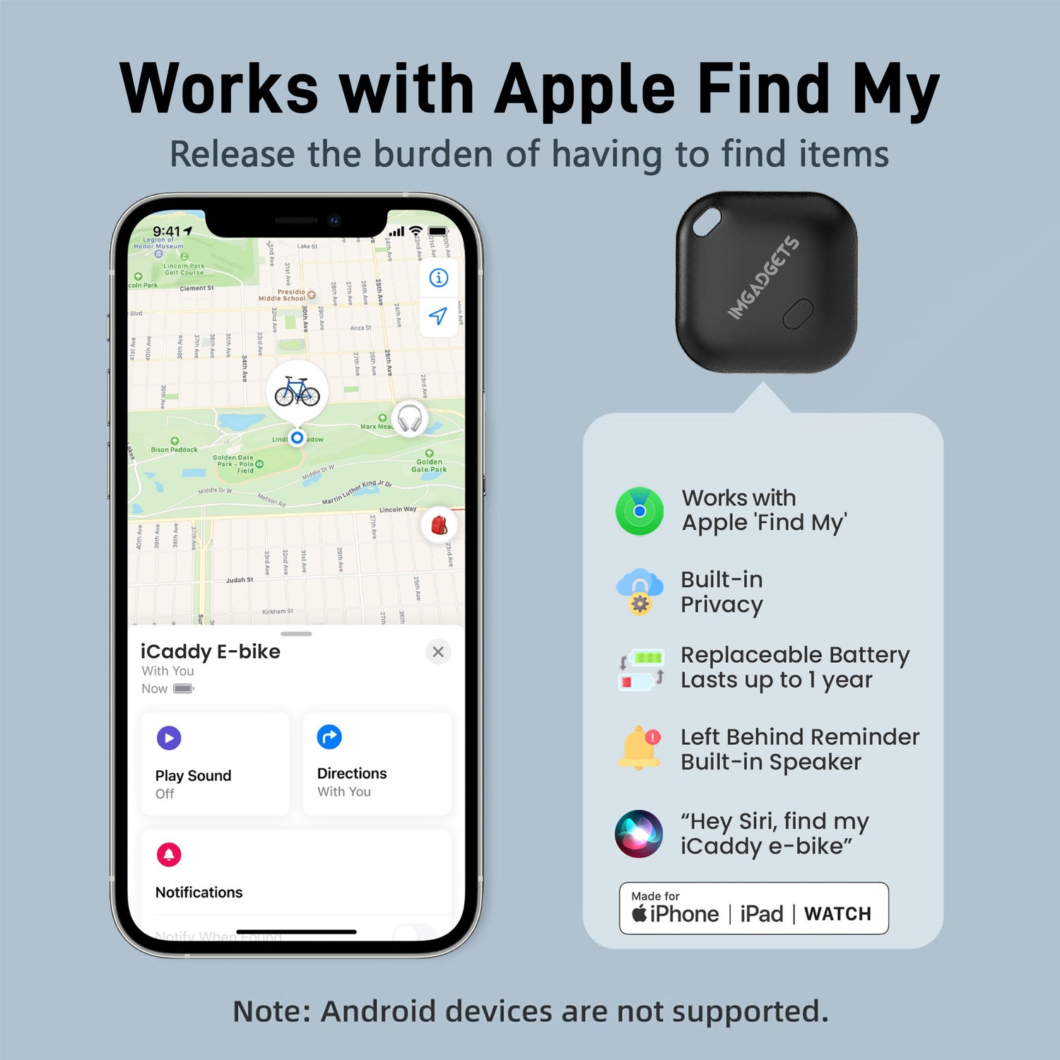 IMGadgets Smart World Tag | Compatible with Apple Find My (iOS Only)