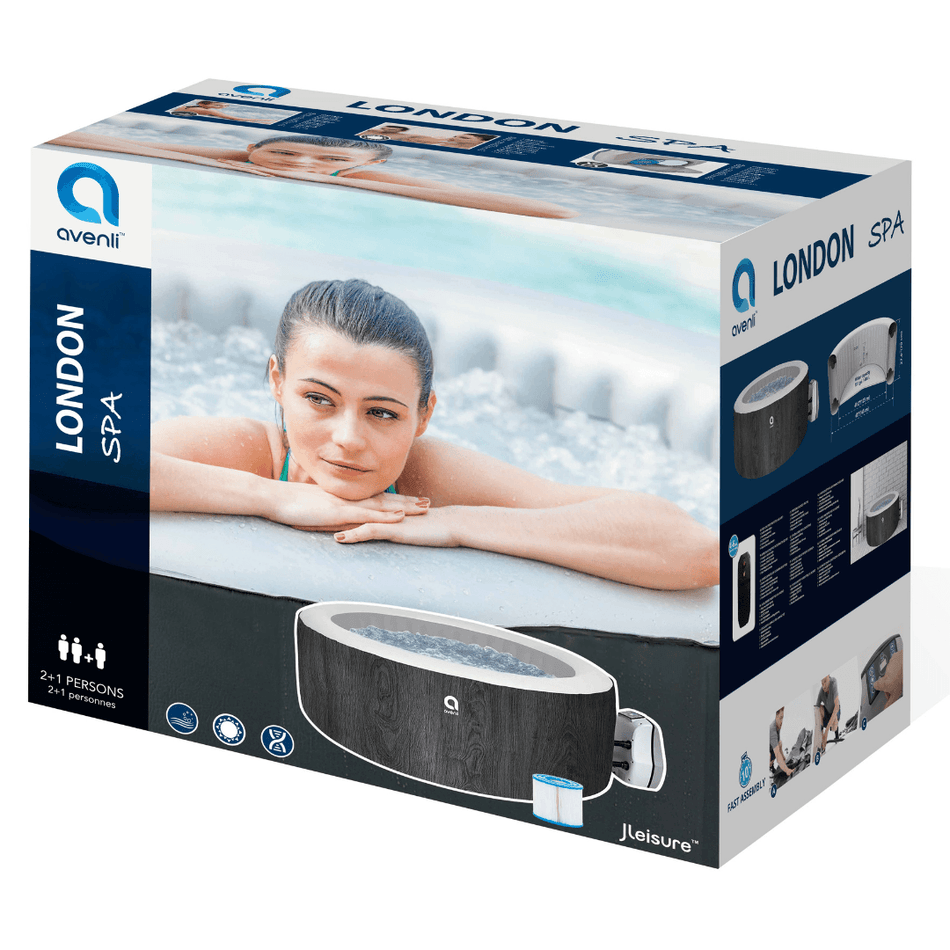 Avenli London Inflatable Hot Tub & Spa | 3-Person Outdoor Bubble Spa ...