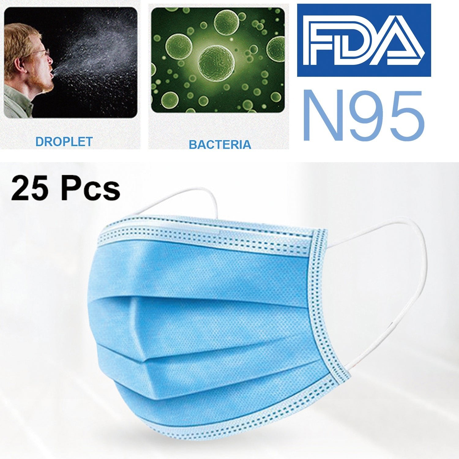 FDA Approved 3-Ply Surgical Disposable Ear loop Sterile Anti-Pollution ...
